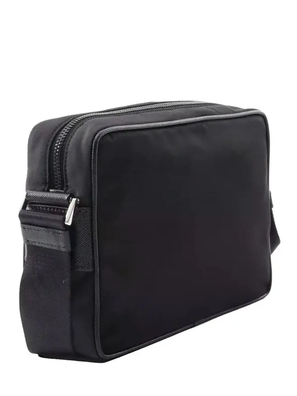 Prada Re-nylon Saffiano Leather Shoulder Bag - Black