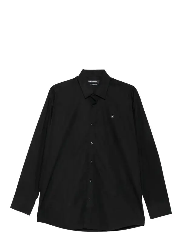 Karl Lagerfeld Logo-embroidered Loose-fit Shirt - Black