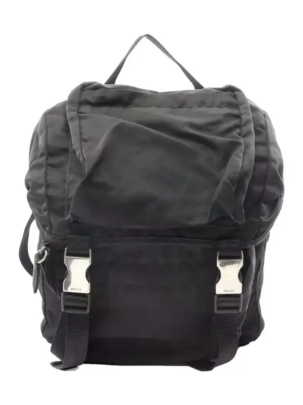 Prada 2000s Buckle Backpack - Black