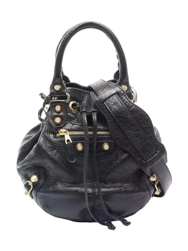 Balenciaga Giant Pom Pon Handbag - Black