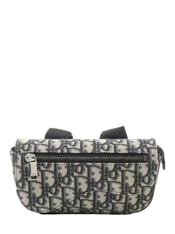 Dior Saddle Pouch Oblique-canvas Clutch Bag - Neutrals