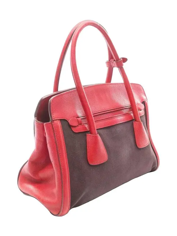 Prada Logo Plaque Handbag - Red