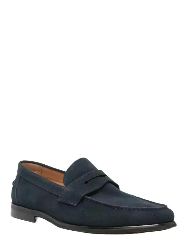 SERGIO MORETTI FIRENZE Suede Penny Loafers - Blue