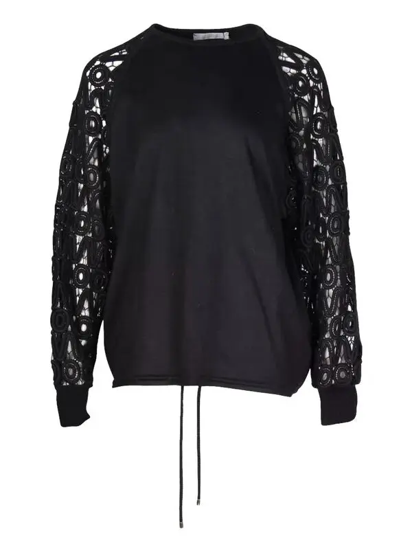 Chloé Lace-panel Sweater - Black