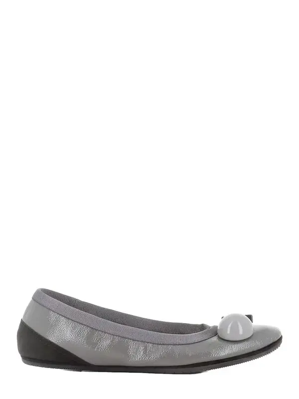 DOVE NUOTANO GLI SQUALI Embellished Patent-leather Ballet Flats - Grey