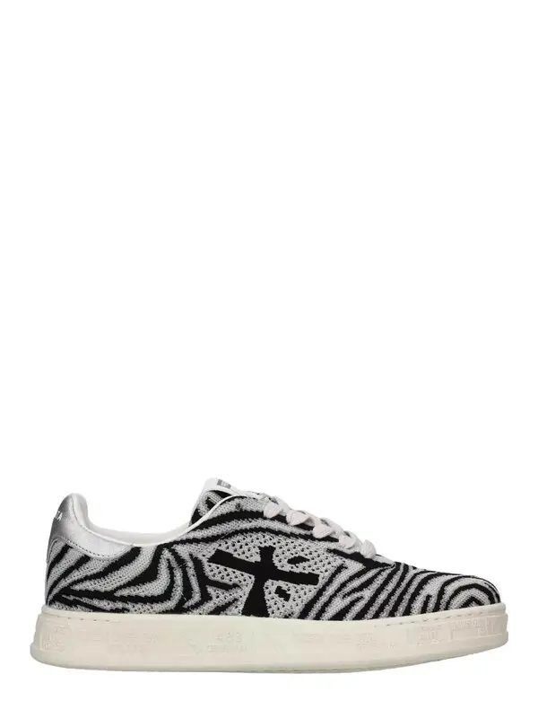 Premiata Quinnd Zebra-print Sneakers - Grey