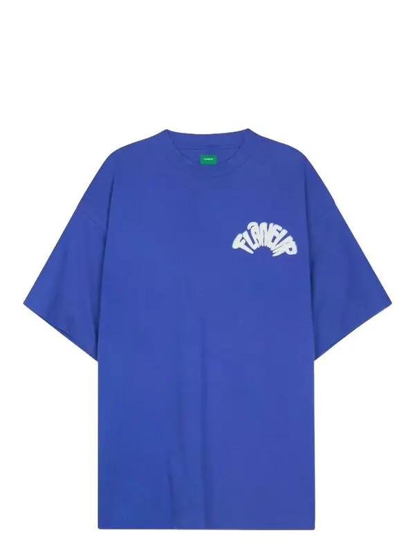 FLANEUR Logo-print Cotton T-shirt - Blue