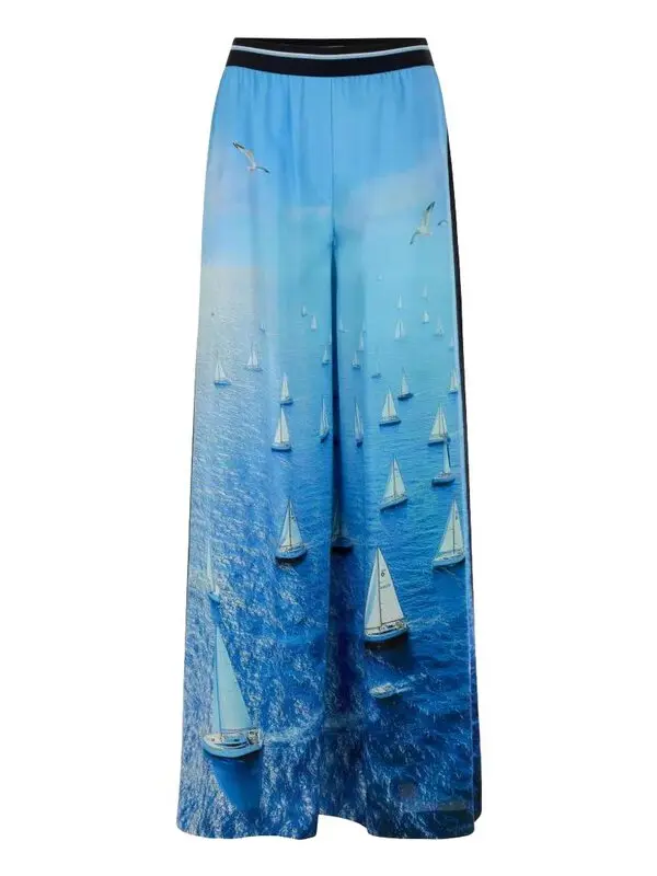 MARCCAIN Willmar Wide-leg Trousers - Blue