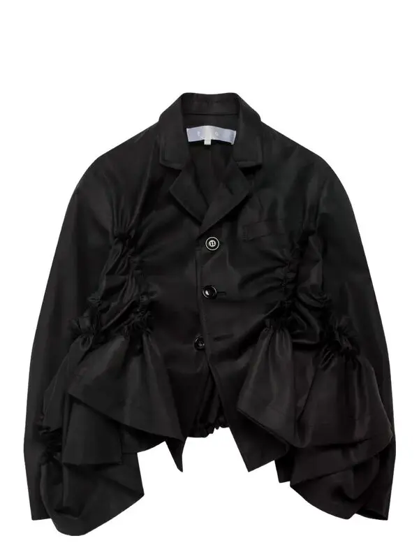 COMME DES GARÇONS TAO Ruffled Trim Jacket - Black