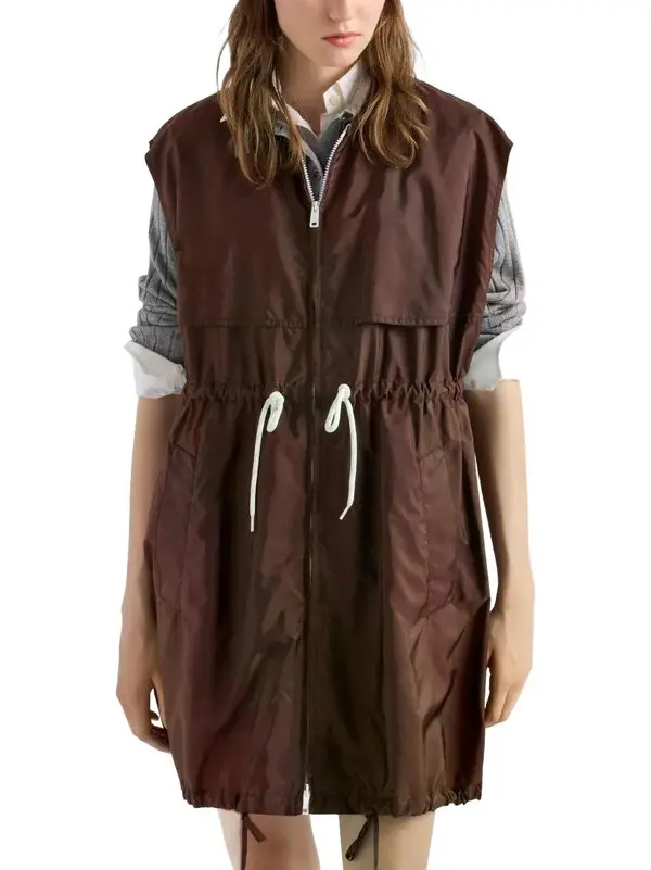 Prada Lightweight Re-nylon Mini-dress - Brown