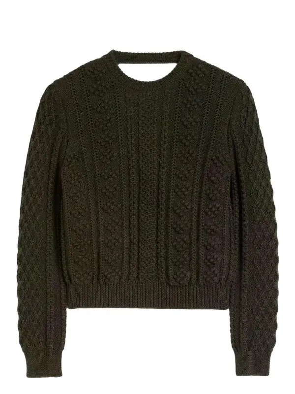 JIL SANDER Long Sleeve Crew Neck Sweater - Green