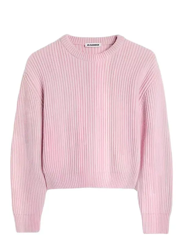 JIL SANDER Ribbed Knit Sweatshirt - Pink