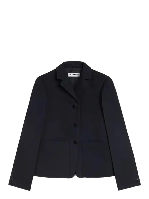 JIL SANDER Wool Gabardine Blazer - Blue