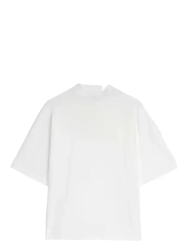JIL SANDER Mock Neck Boxy-fit T-shirt - White