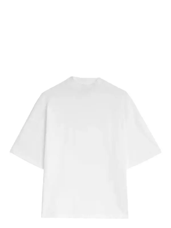 JIL SANDER Mock Neck Boxy-fit T-shirt - White