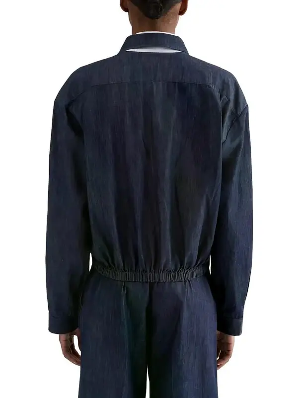 JIL SANDER Elasticated-hem Cotton Jacket - Blue