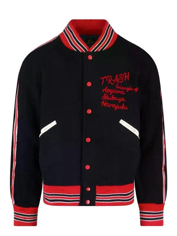 Needles Logo-embroidered Bomber Jacket - Black