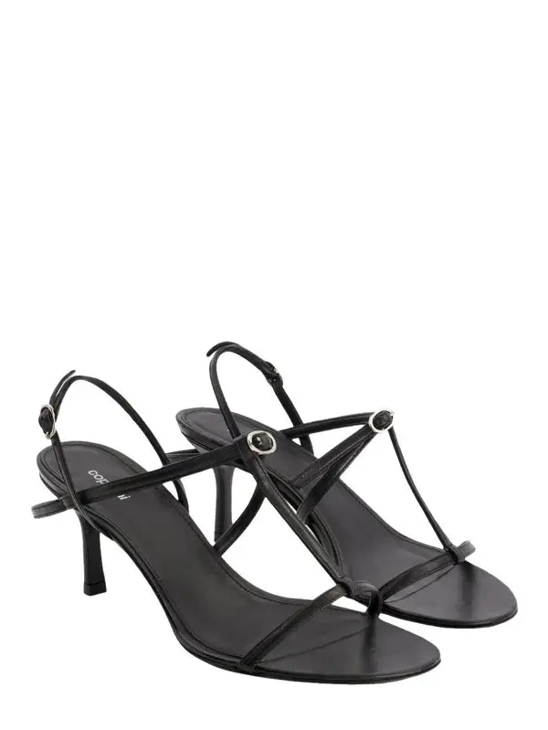 Coperni Floating Leather Heeled Sandals - Black