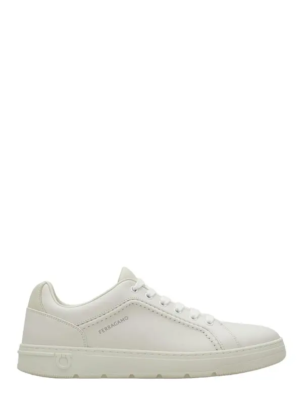 FERRAGAMO Suede Low Top Sneakers - White