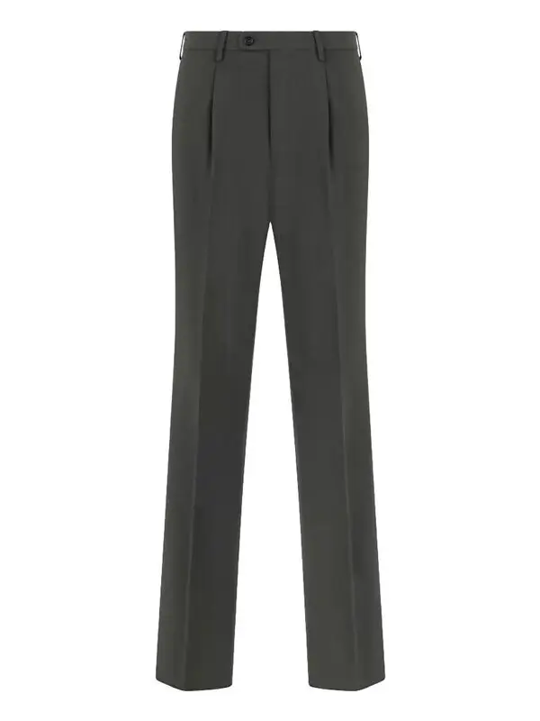 SLOWEAR Pleated Pressed-crease Trousers - Grey