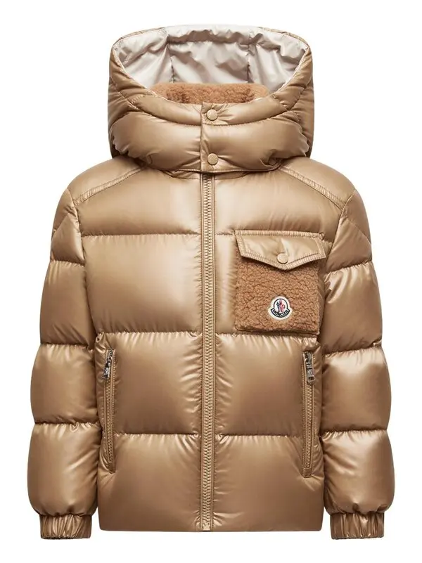 Moncler Yule Hooded Down Jacket - Light Brown