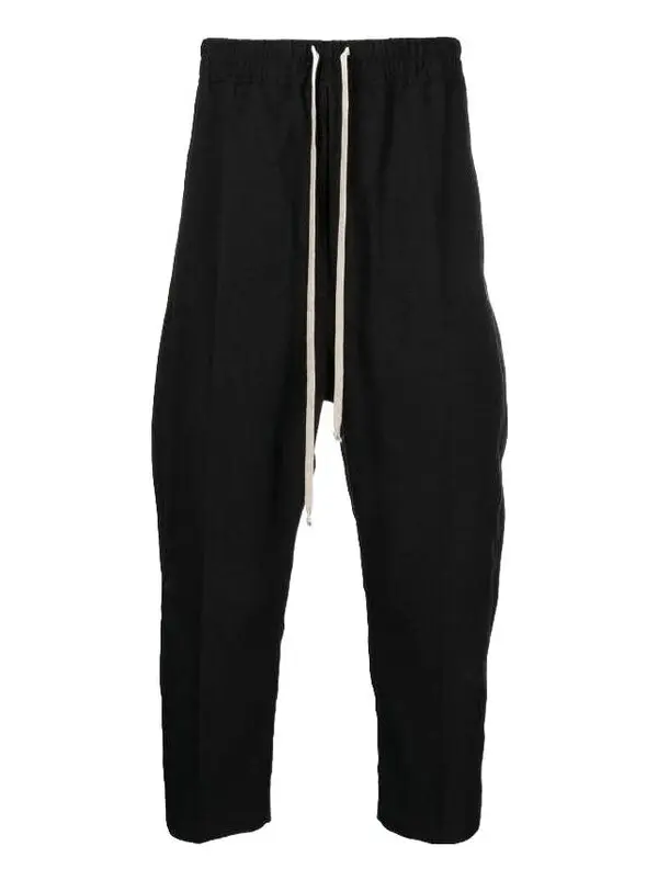 Rick Owens Astaires Drawstring Cropped Trousers - Black