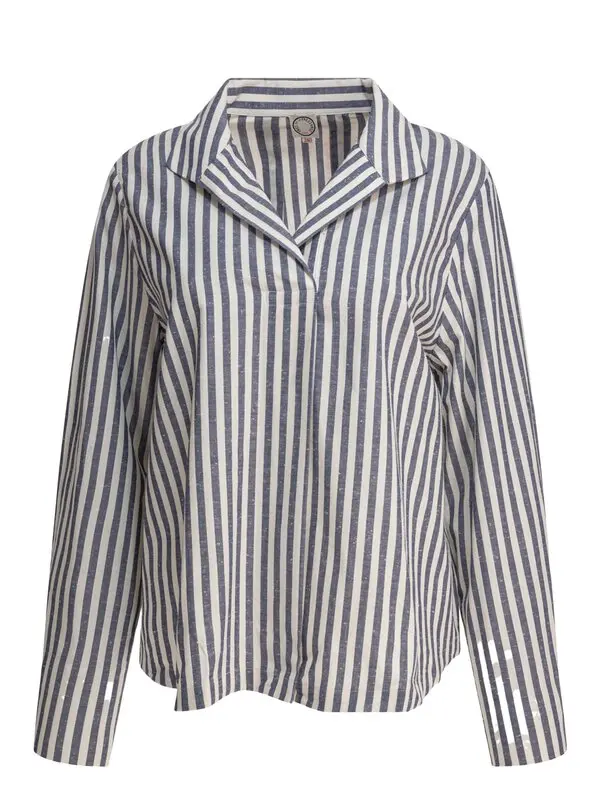 INES DE LA FRESSANGE PARIS Striped Cotton Shirt - Blue