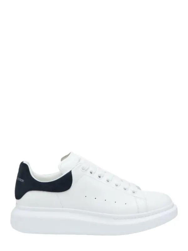 Alexander McQueen Oversized Lace-up Sneakers With Contrast Heel - White/blue Gray