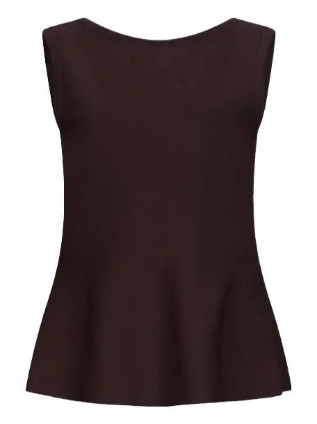 Liu Jo Sleeveless Round Neck Top With Back Bow Detail - Dark Brown