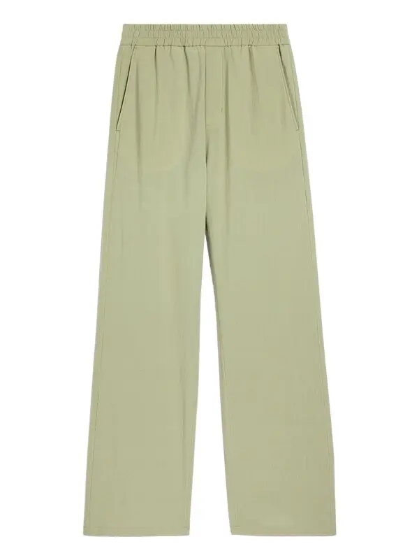 Ami Elasticated Waistband Logo Plaque Pants - Nude