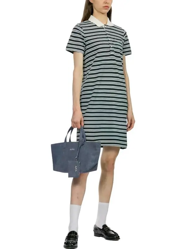 A.p.c. Logo-embroidered Tote Bag - Blue
