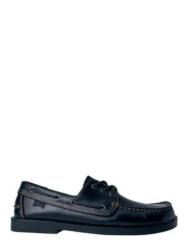 Camper Don Moccasins With Square Toe And Lace-up Fastening - Black