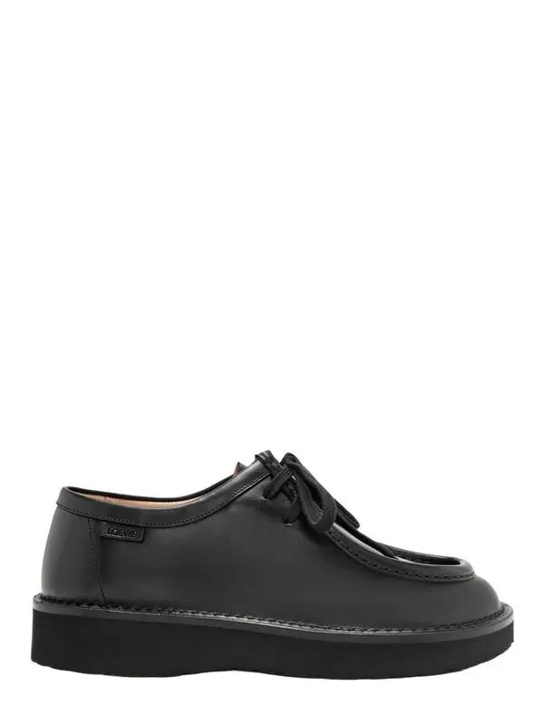 Loewe Faro Lace-up In Pull-up Calfskin - Black