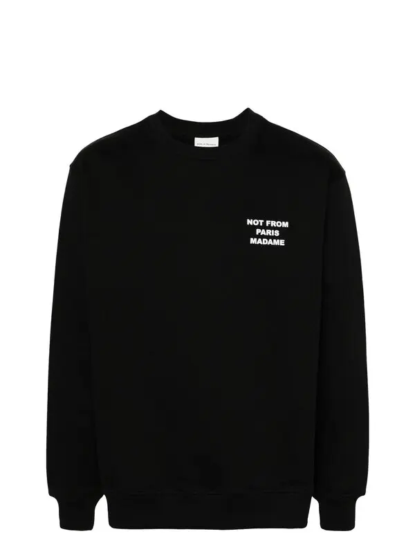 Drole De Monsieur Le Sweatshirt Slogan" Top - Black
