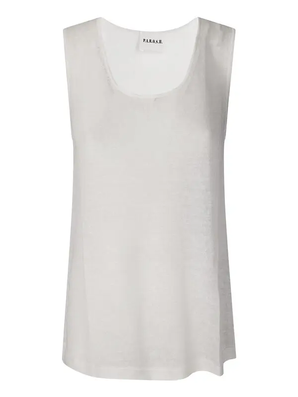 P.a.r.o.s.h Sleeveless Scoop Neck Top - White