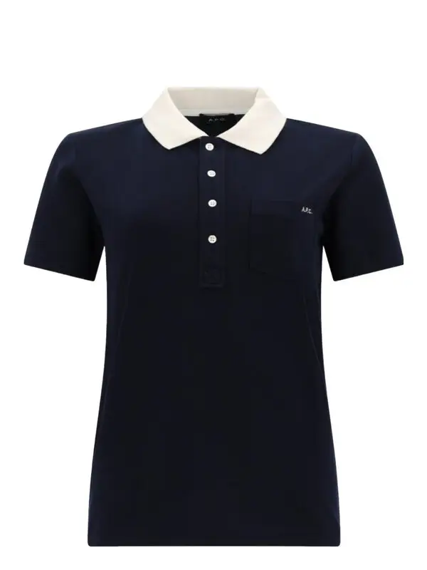 A.p.c. Contrast Collar Polo T-shirt - Black