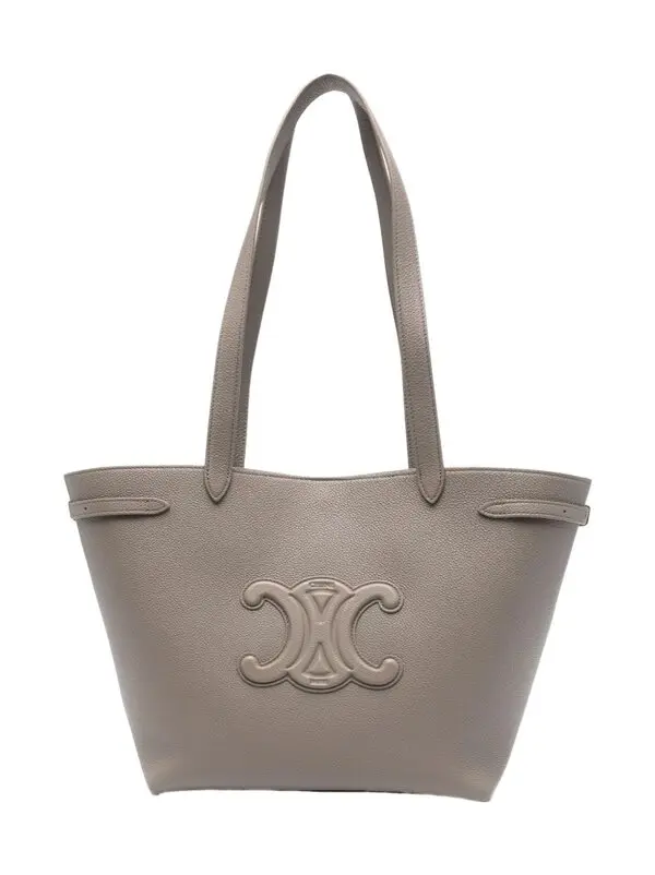 Celine Triomphe Anais Small Leather Shopper Bag - Gray