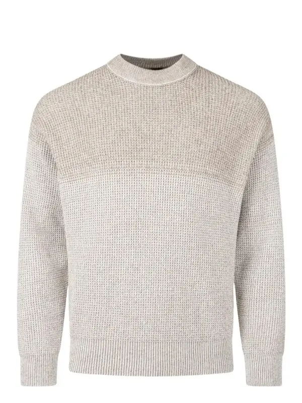 Hugo Boss Panelled Crew Neck Sweater - White