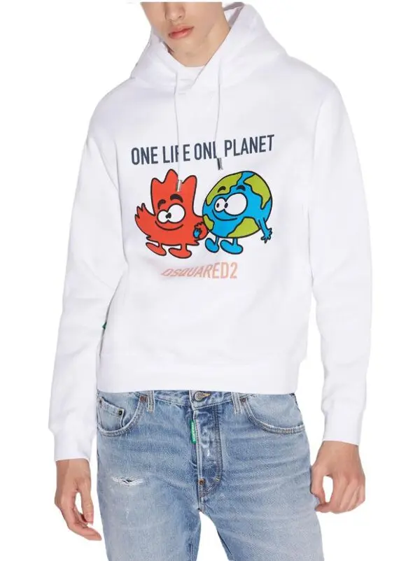 Dsquared2 Graphic Print Hoodie - White