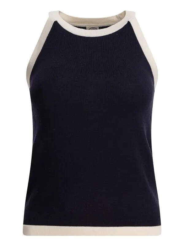 INES DE LA FRESSANGE PARIS Sleeveless Top With Contrasting Edges - Blue