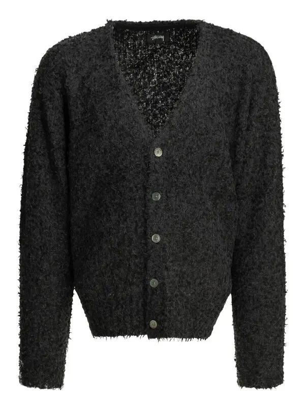 StÜssy Textured Button-up Cardigan - Black