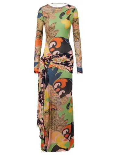 Etro Paisley Draped Gown - Multicolor