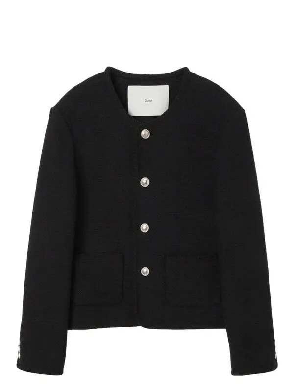 DUNST Ribbon Bouclé Tweed Jacket - Black