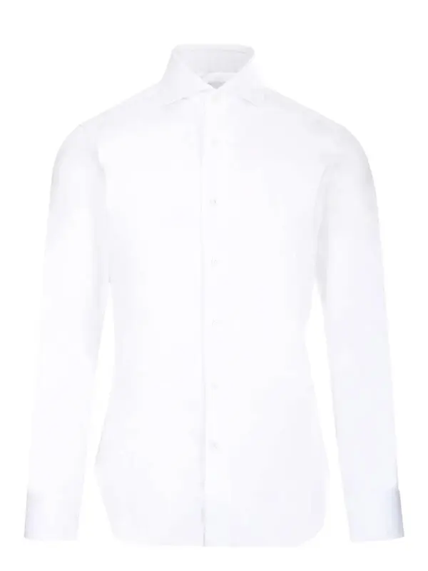 BARBA NAPOLI Curved Hem Tailored Shirt - White