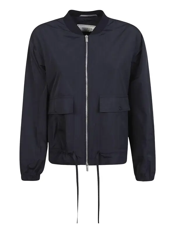 Peserico Drawstring Hem Zip-up Coat - Black