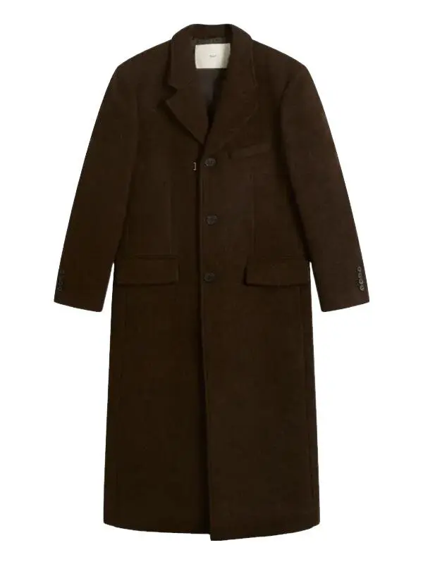 DUNST Boucle 3-button Long Coat - Black