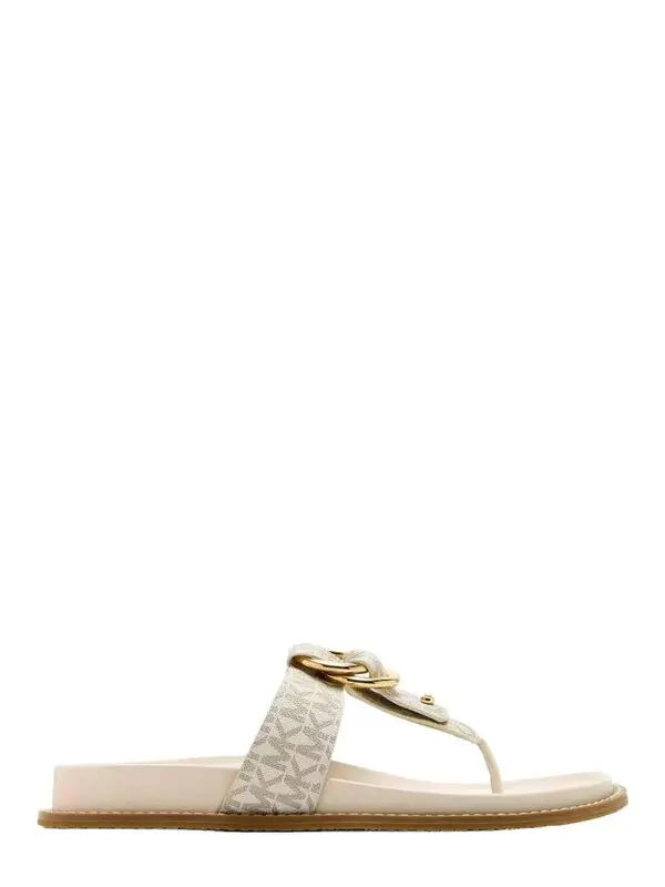 Michael Kors Jaden Monogram Ring Detail Flip Flops - Neutrals