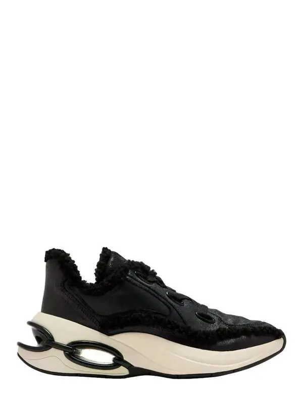 Michael Kors Shearling Trim Chunky Sole Sneakers - Black