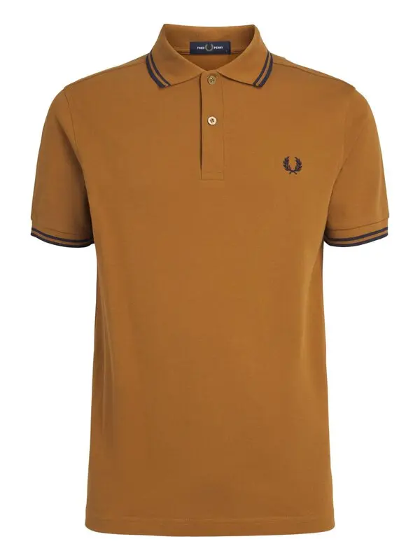 Fred Perry Cotton Twin Tipped Polo Shirt - Brown