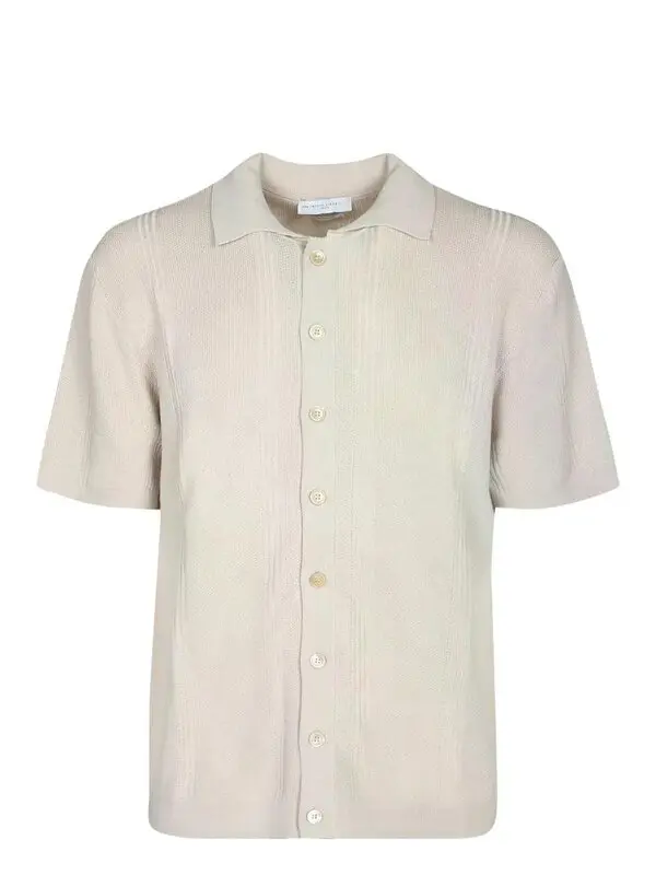 DANIELE FIESOLI Ribbed Short-sleeved Cardigan - Neutrals